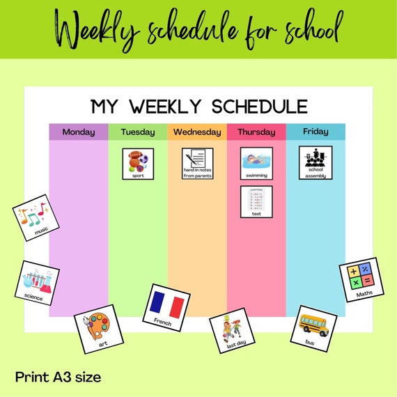 Weekly Visual Schedule Plus 60 School Visuals - Etsy