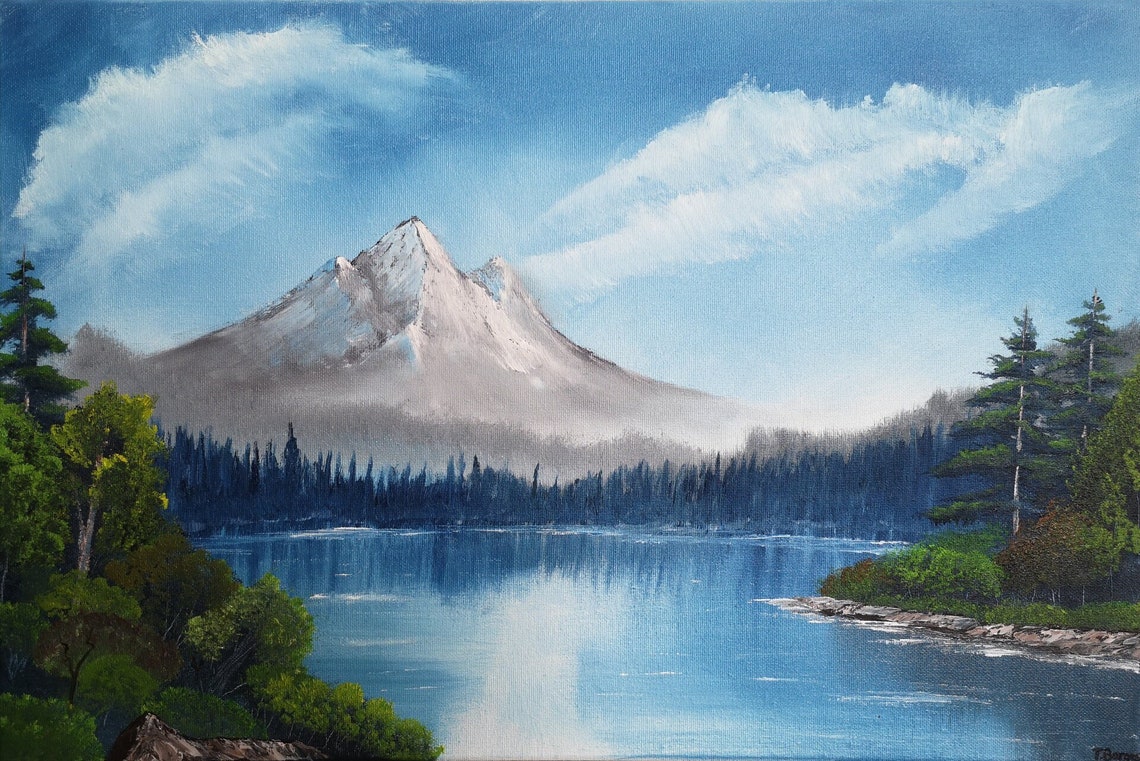 The Grandeur of Summer Bob Ross Inspired Original Landscape Oil - Etsy
