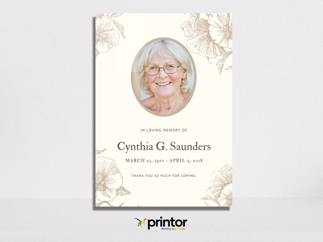 Funeral Service Sign Personalize Funeral for Gran Mum - Etsy