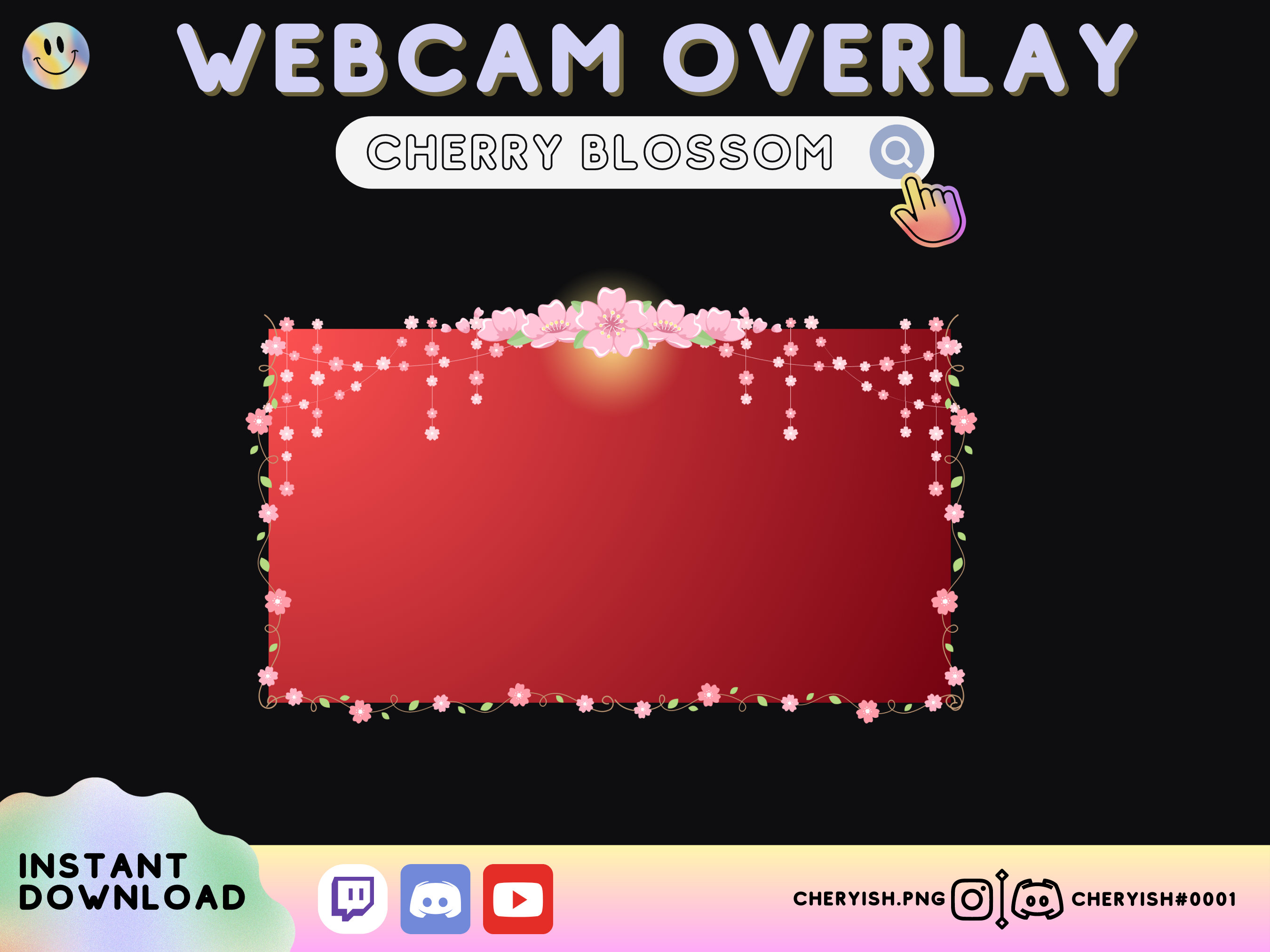 Cherry Blossom Webcam Overlay Cherry Blossom Webcam Border 16:9 Twitch ...