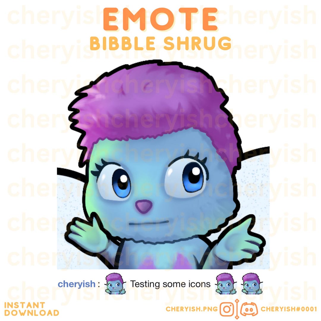 Bibble Emote Twitch Cute Shrug Emote - Etsy