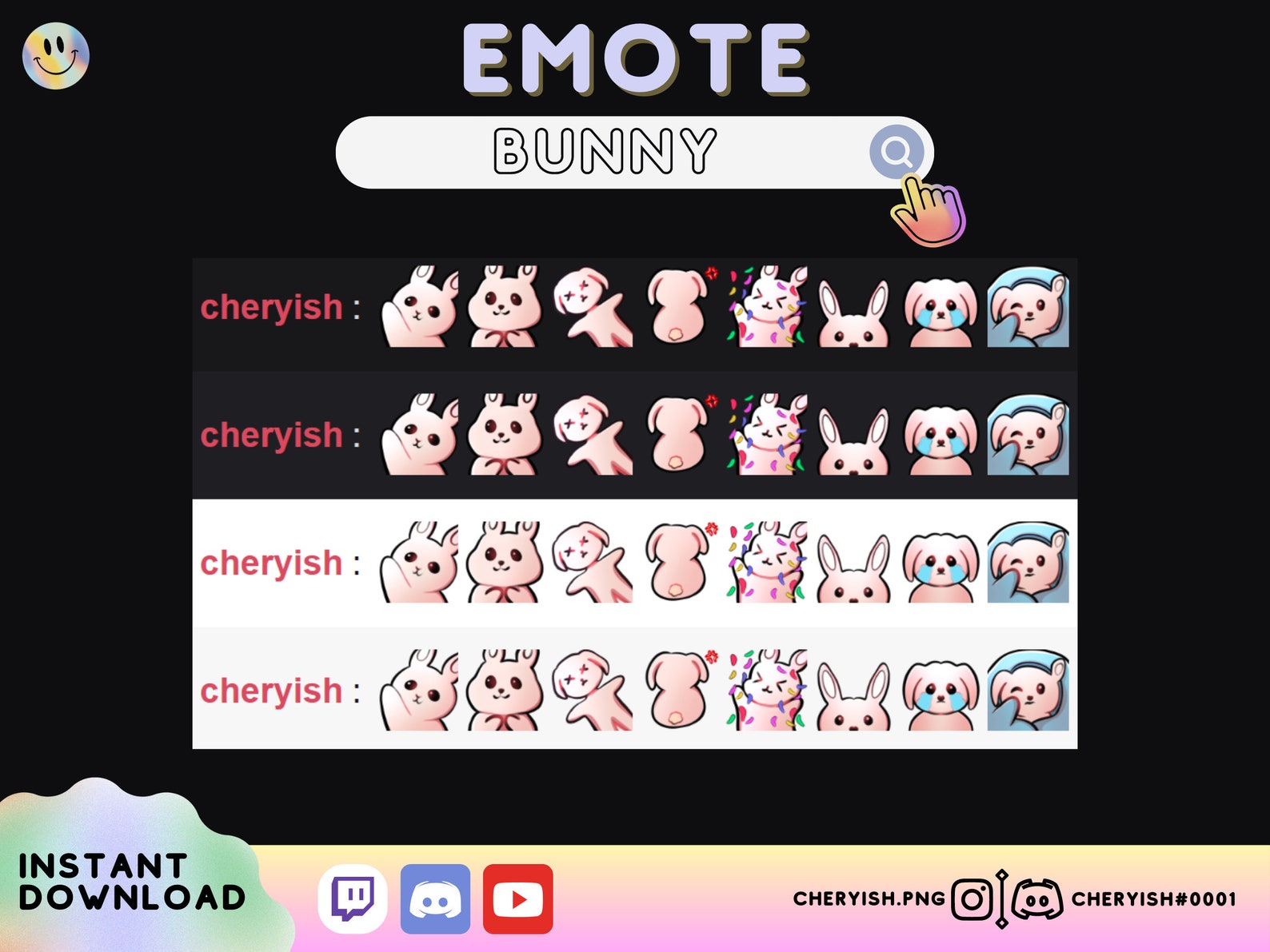 Bunny Emote Pack Rabbit Emote Pack Twitch Bunny Emote - Etsy