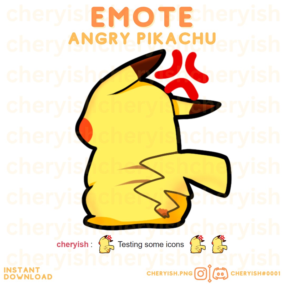 Twitch Angry Pikachu Emote Kick Discord Youtube Emotes Cheer Bit Badges ...