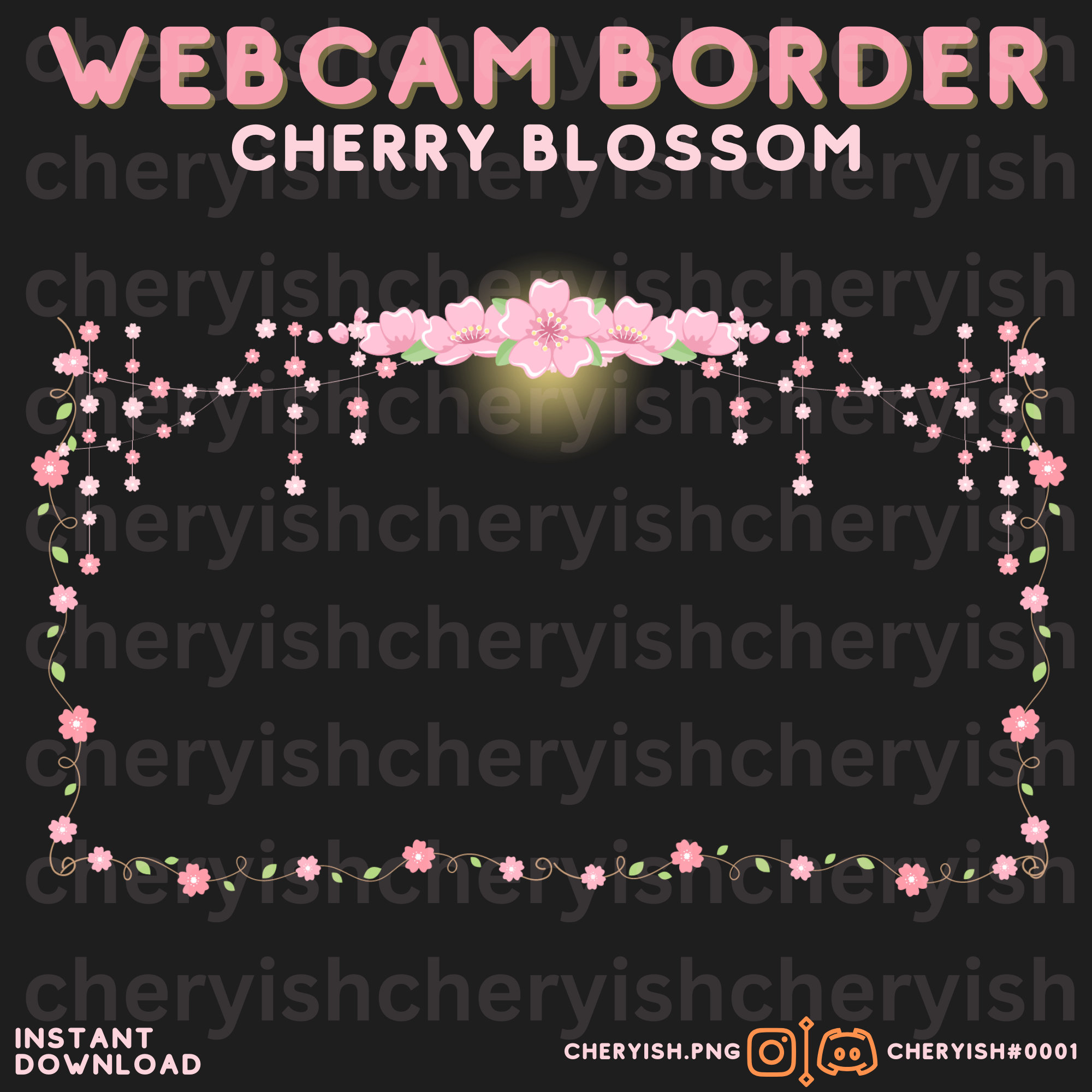 Cherry Blossom Webcam Overlay | Cherry Blossom Webcam Border 16:9 ...
