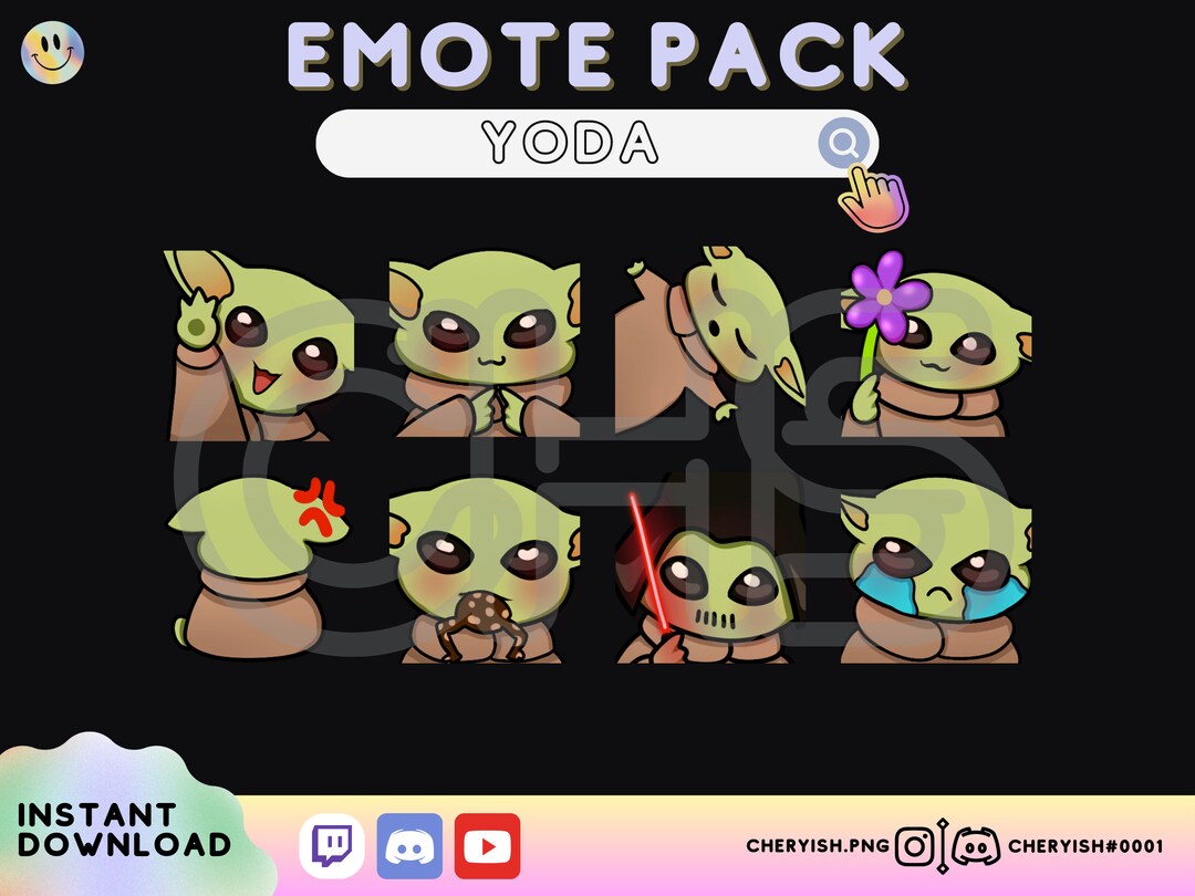 Baby Yoda Emote Pack Grogu Emote Pack Twitch Yoda Emote Star Wars ...