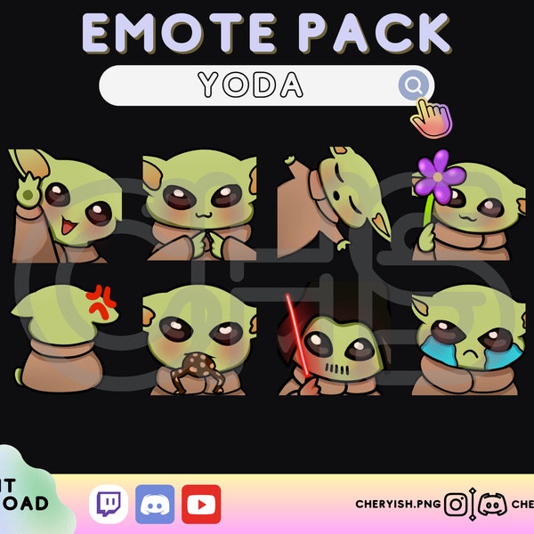 Twitch Grogu Emotes - Etsy