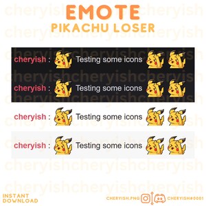 Twitch Pikachu Loser Emote Kick Discord Youtube Emotes Cheer Bit Badges ...