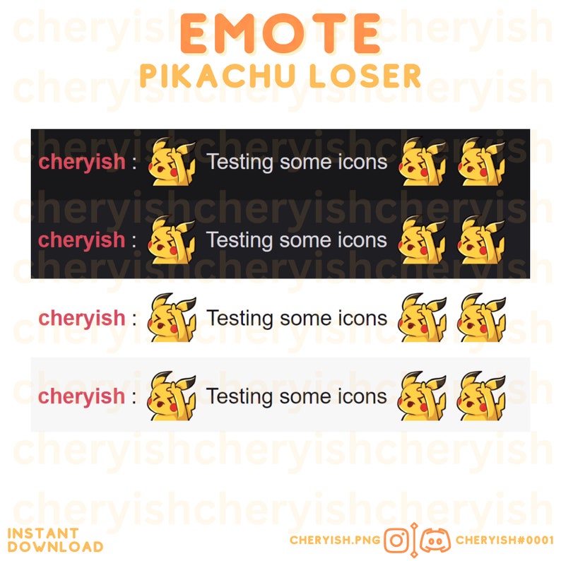 Twitch Pikachu Loser Emote Kick Discord Youtube Emotes Cheer Bit Badges ...
