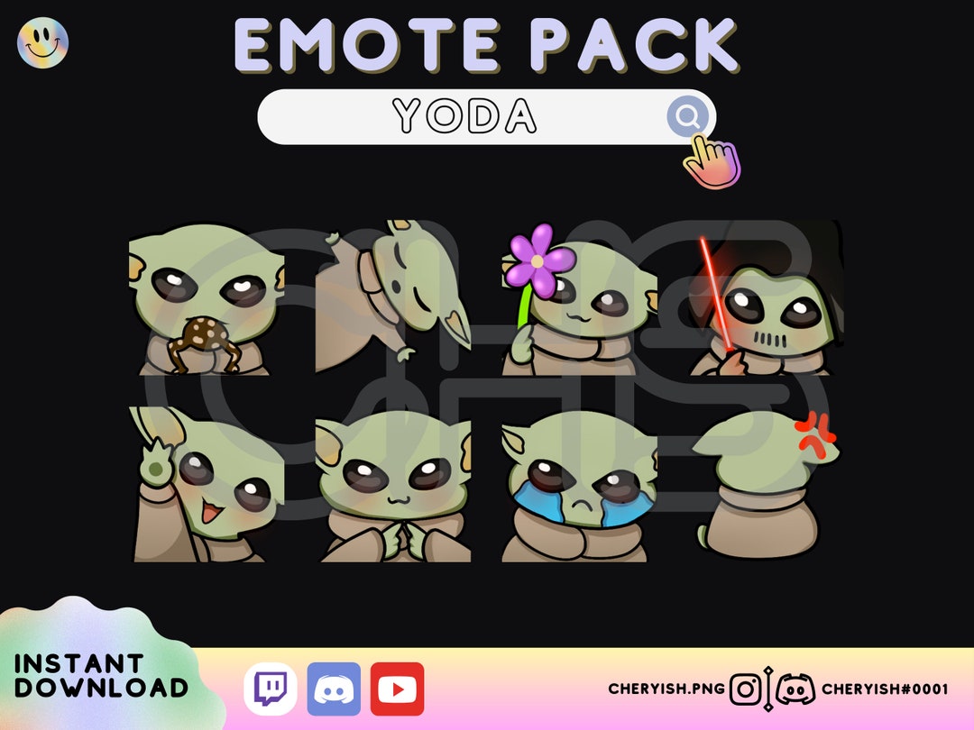 Baby Yoda Emote Pack Grogu Emote Pack Twitch Yoda Emote - Etsy
