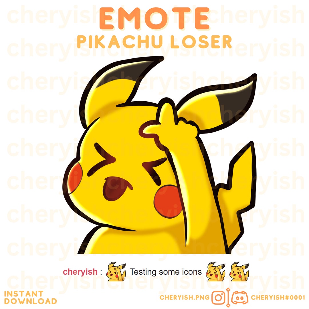 Twitch Pikachu Loser Emote Kick Discord Youtube Emotes Cheer Bit Badges ...