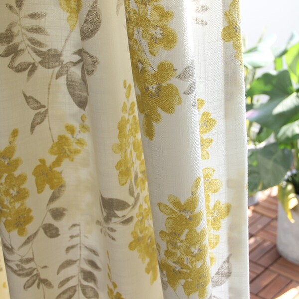 Yellow Floral Drapes - Etsy