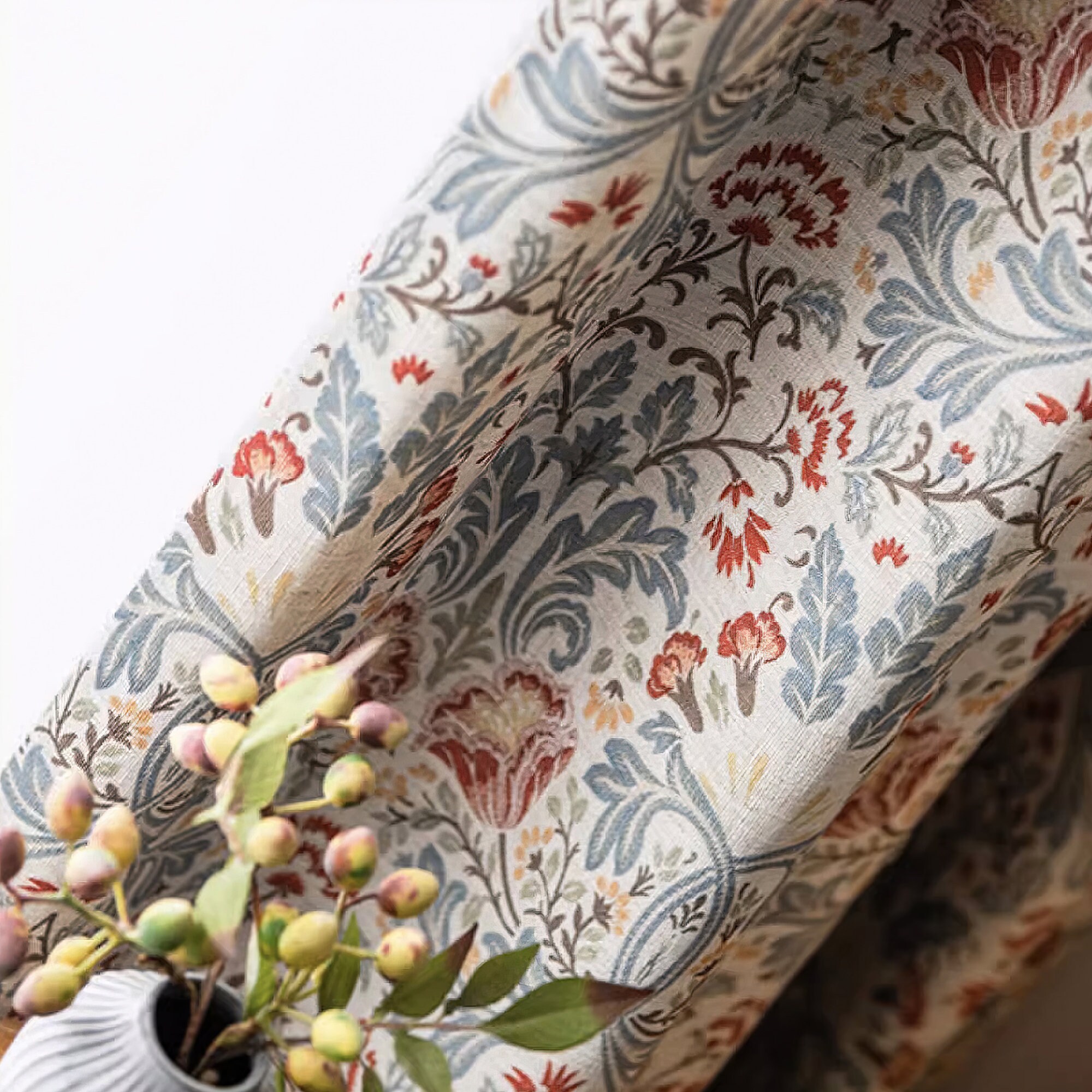 Modern Living Room Curtain Baroque Style Large Floral - Etsy