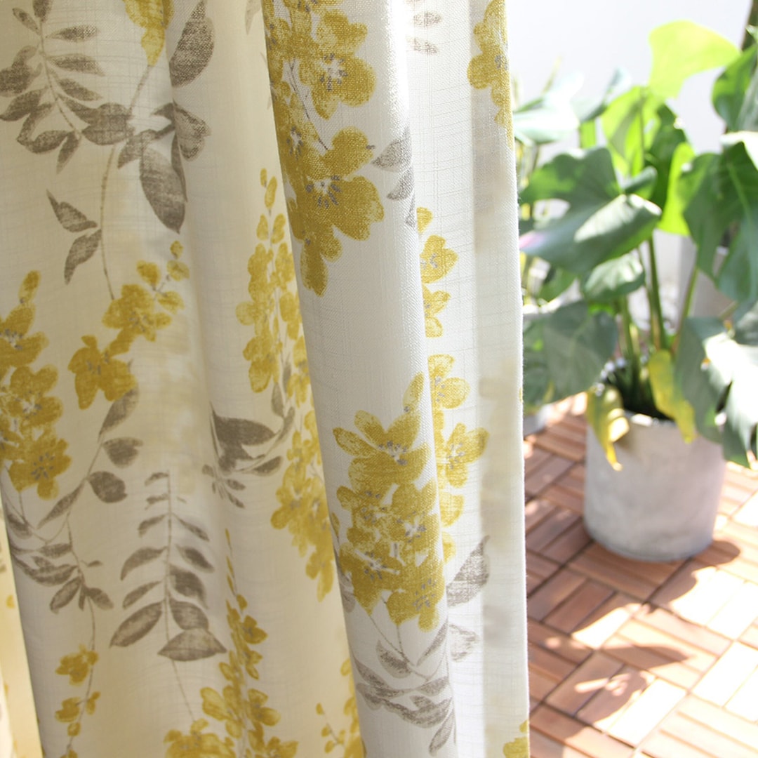 Yellow Floral Curtains Custom Modern Bedroom Curtains for Home Decor - Etsy