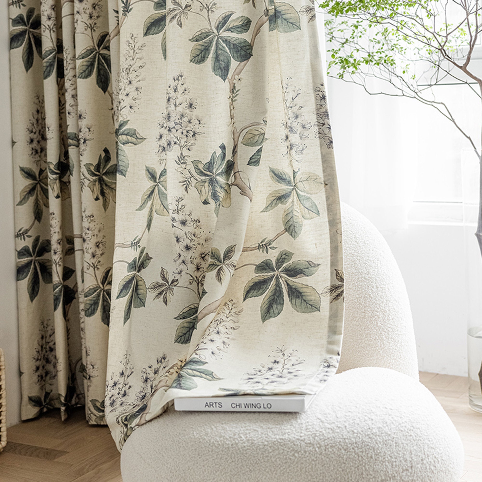 Botanical Print Curtains Country Garden Style Living Room - Etsy