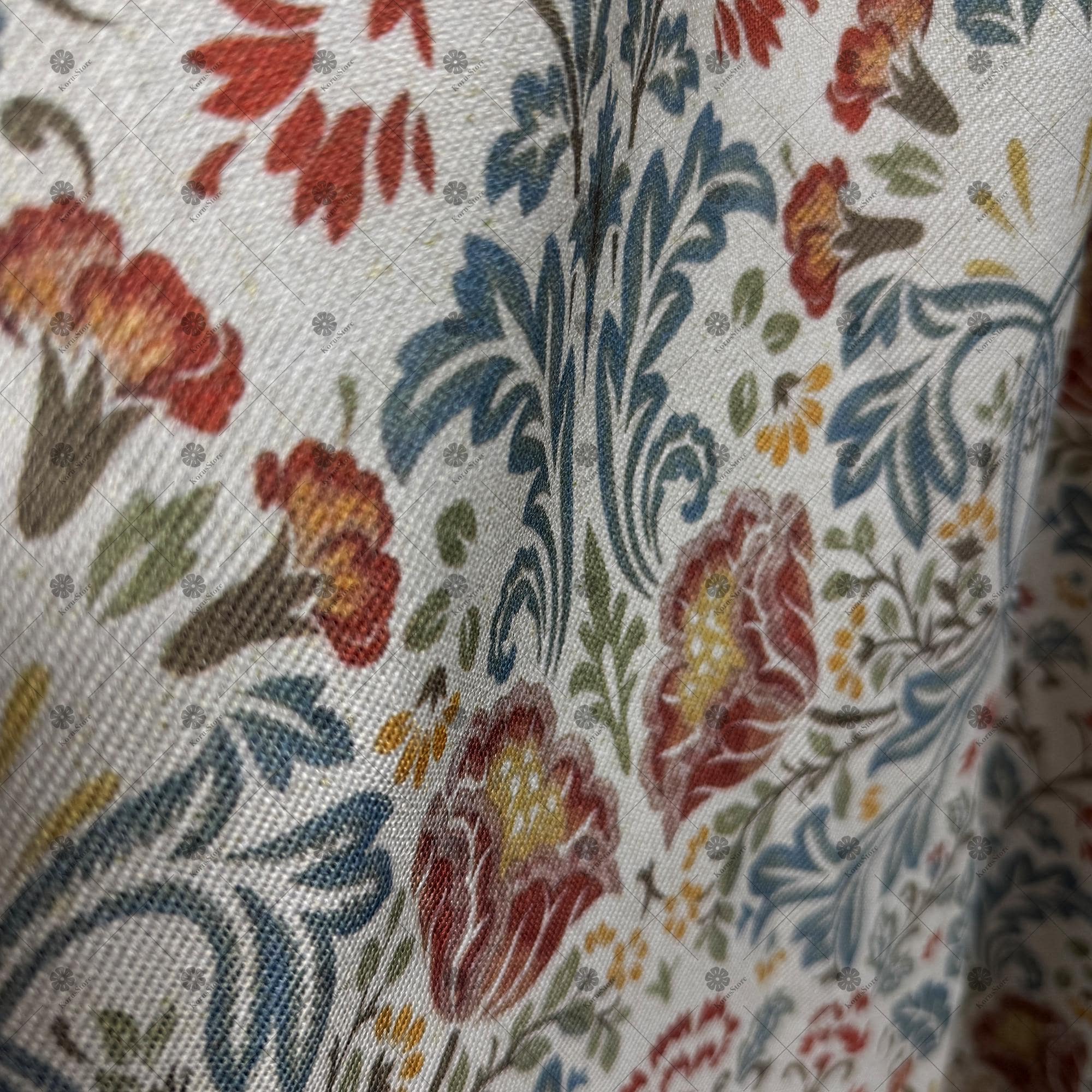 Modern Living Room Curtain, Baroque Style Large Floral Pattern ...