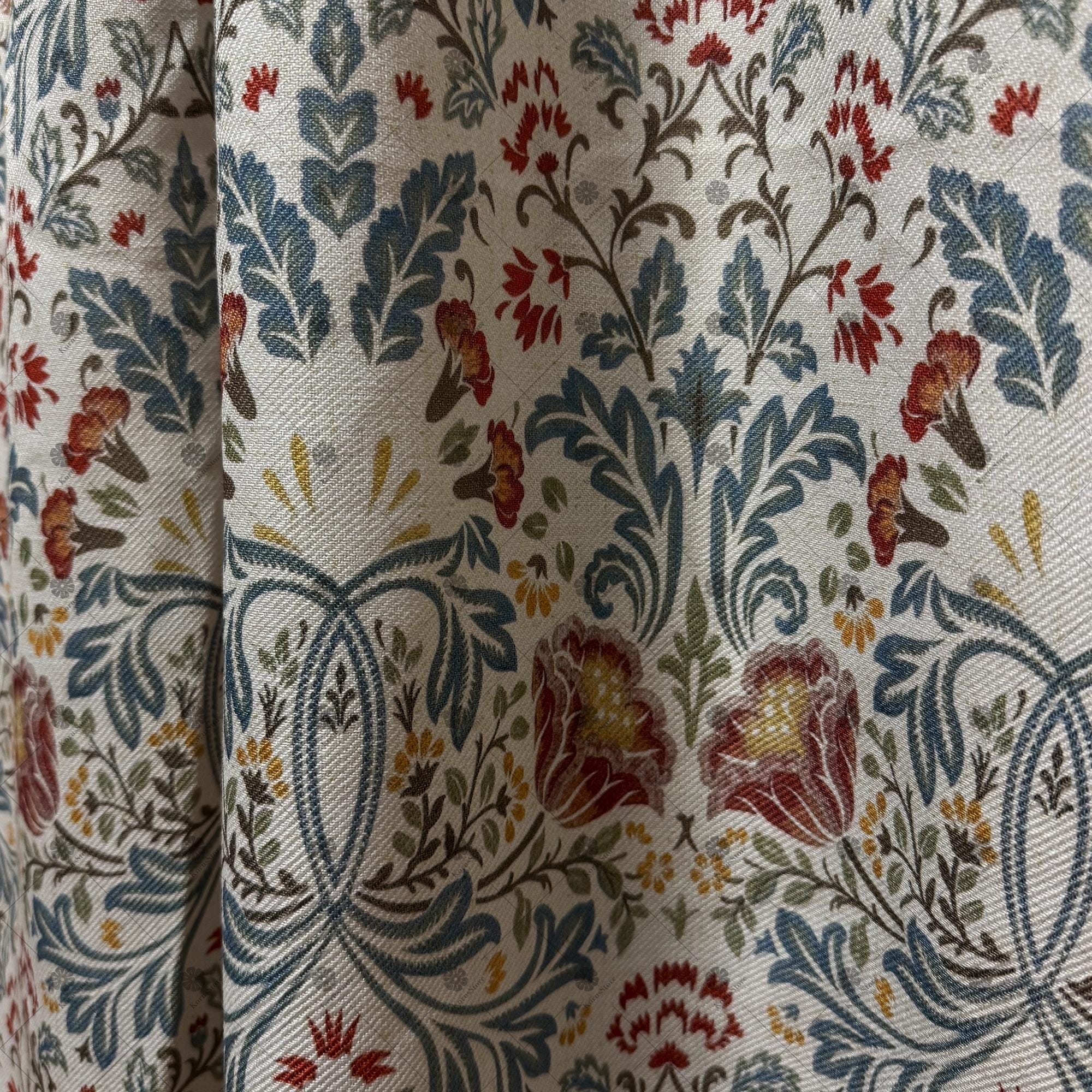 Modern Living Room Curtain, Baroque Style Large Floral Pattern ...