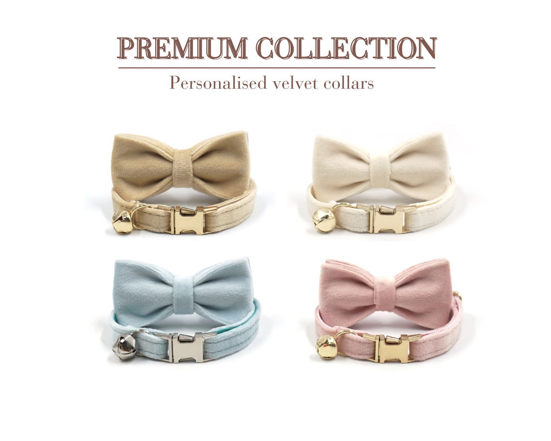 Soft Velvet Cat Collar Cute Kitty Design Cat Lover Gift - Etsy