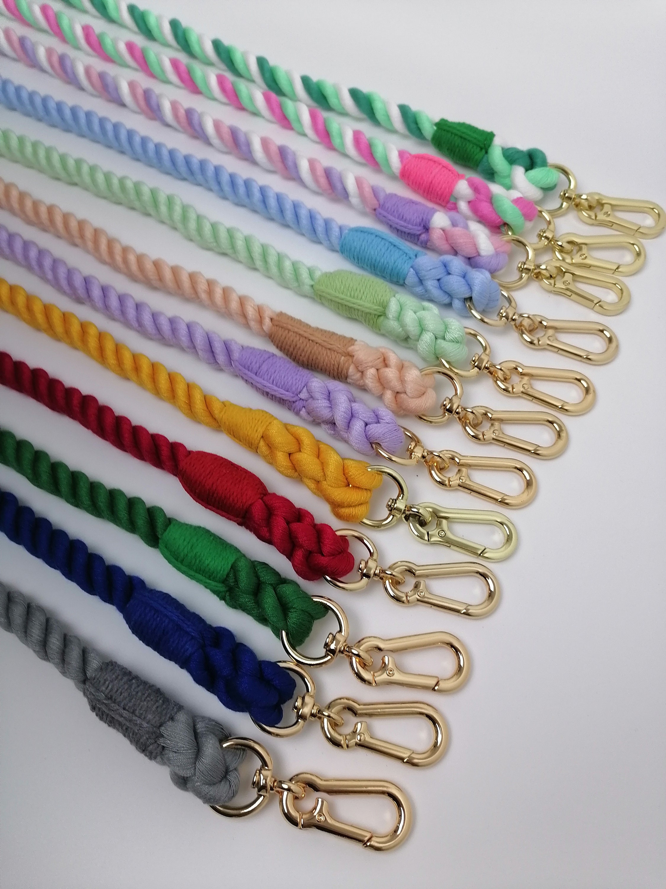 Blue Dog Rope Leash 5 Ft Lead Metal Hardware . Natural Cotton Rope Lead ...