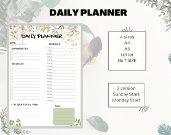 Daily Planner Printable, Productivity Planner, Daily to Do List, Daily ...