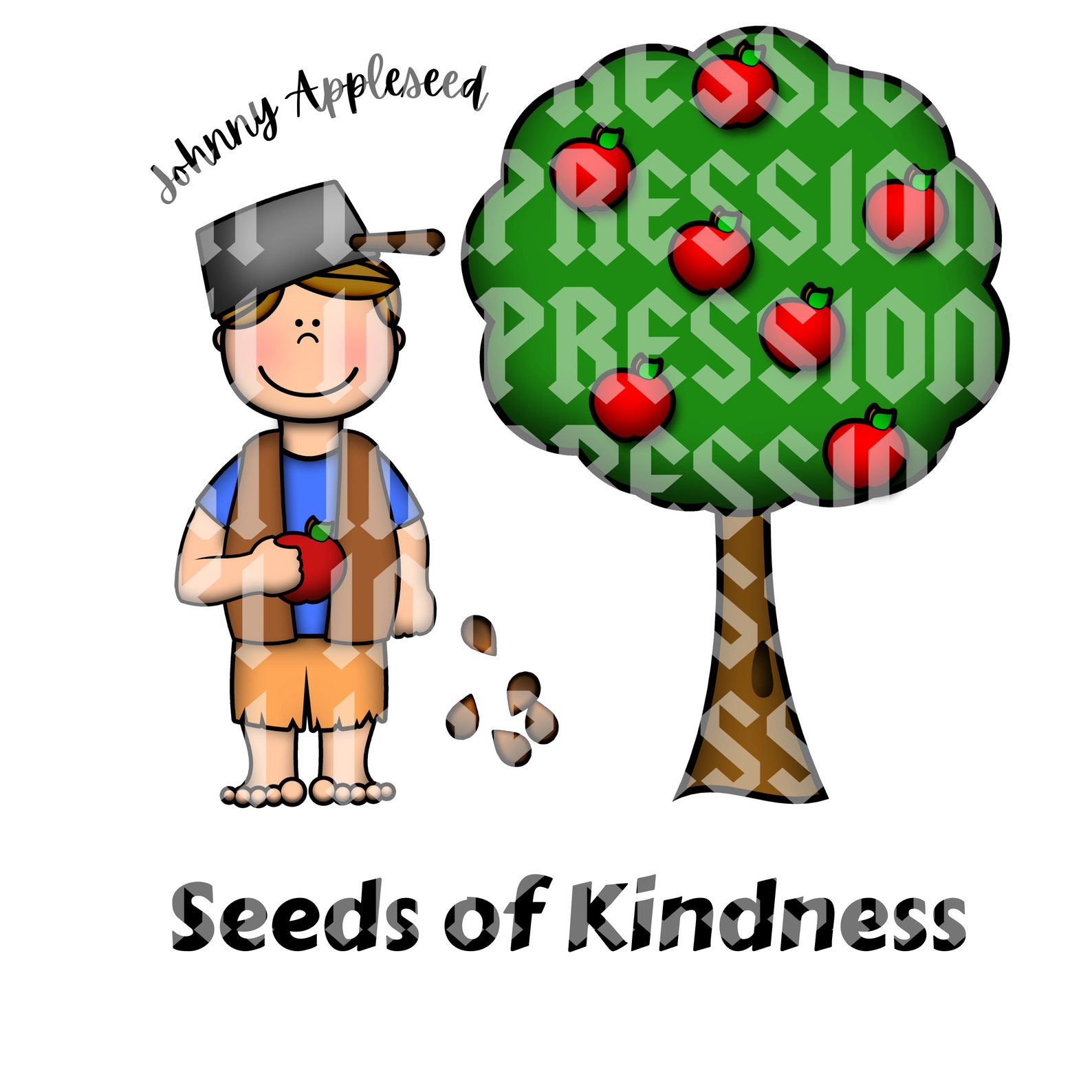 Seeds of Kindness- Johnny Appleseed Png Digital Download - Etsy