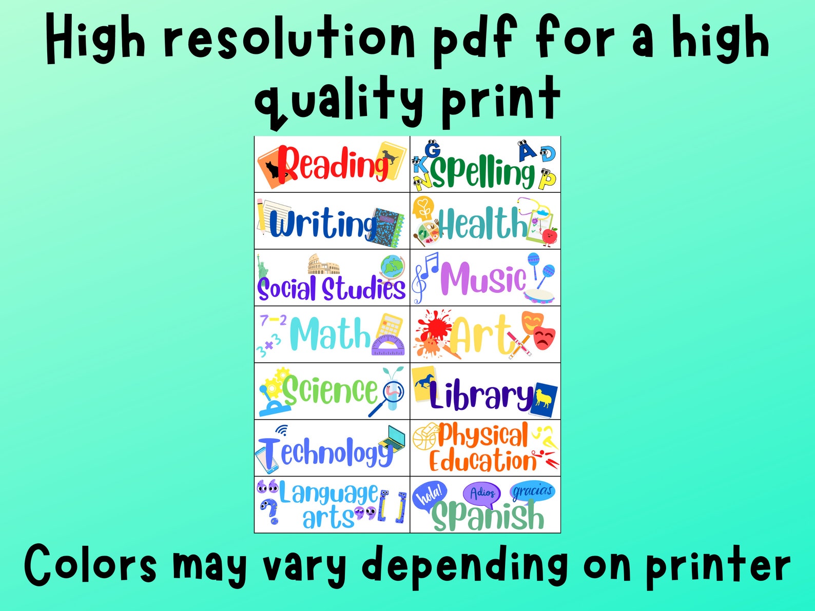 Printable School Binder/folder/notebook Labels for Boys and Girls - Etsy