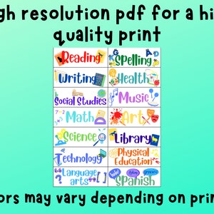 Printable School Binder/folder/notebook Labels for Boys and Girls - Etsy