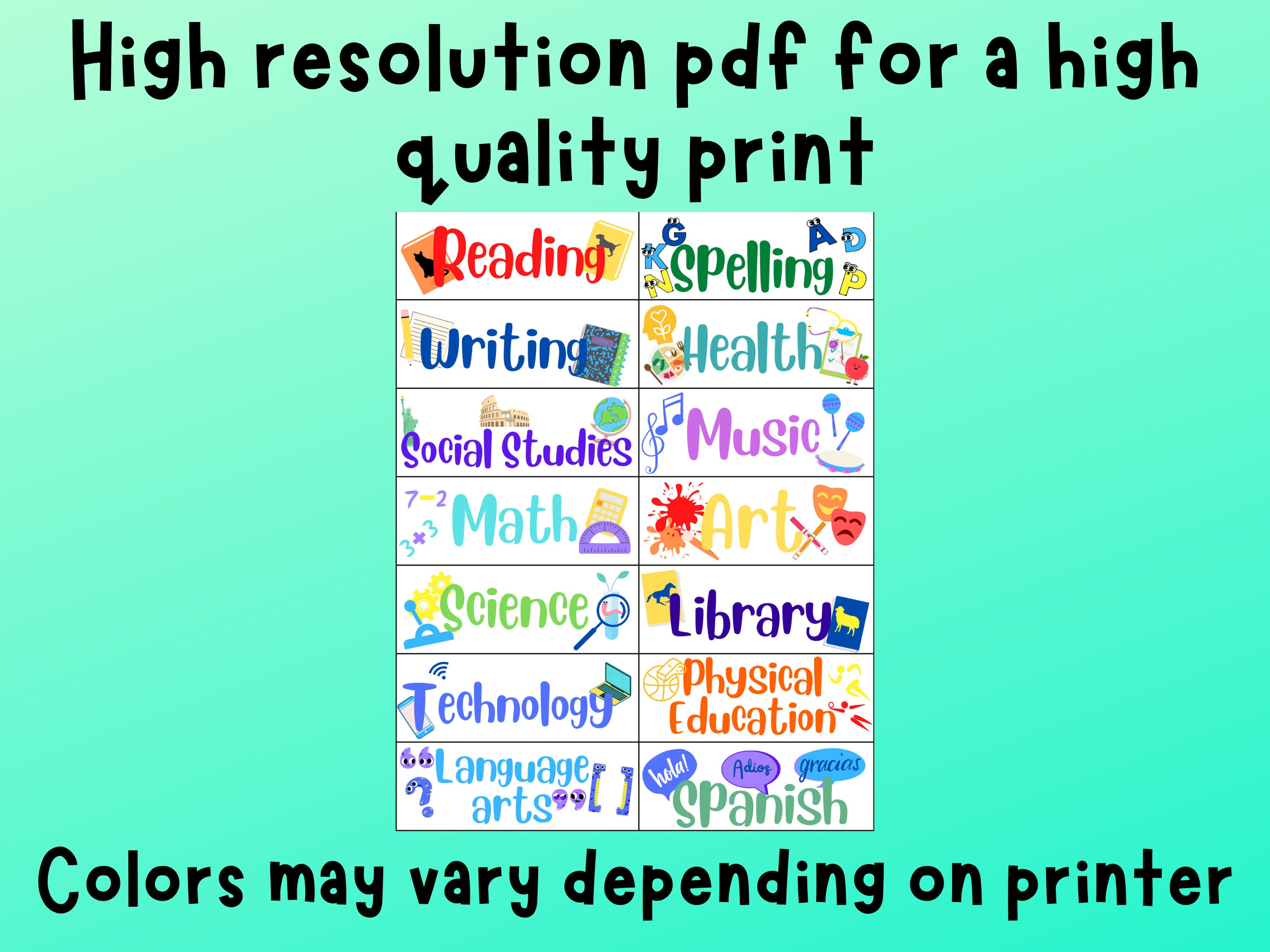 Printable School Binder/folder/notebook Labels for Boys and Girls - Etsy