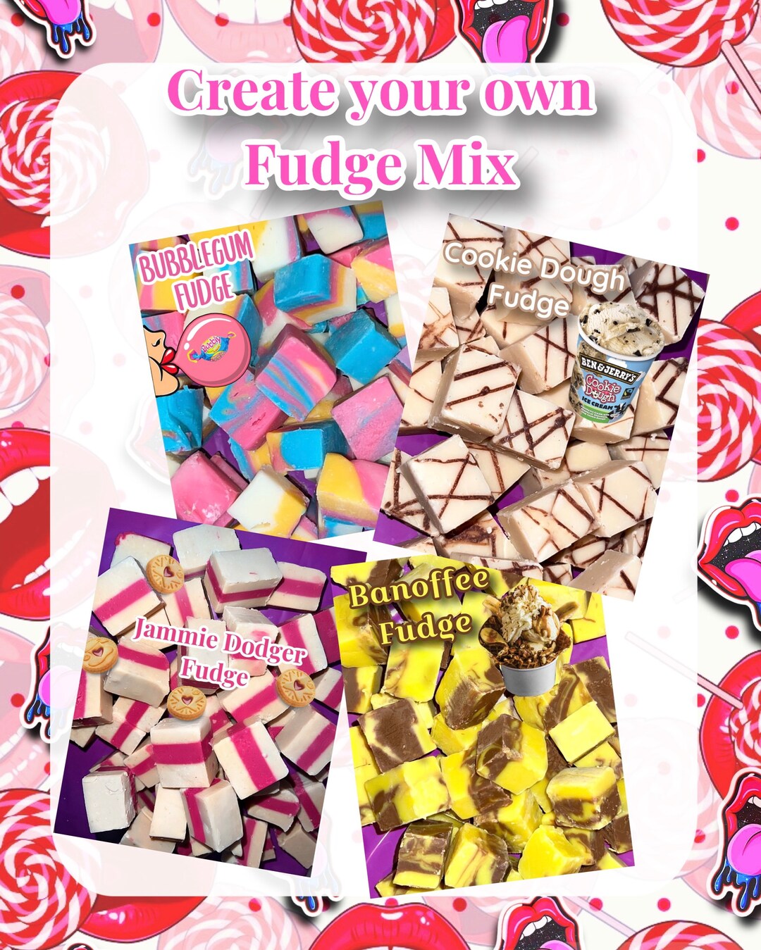 Create Your Own Fudge Mix Sweet Pouch Sweet Like Candy UK Sweets Pick N Mix Party Favours Fudge ...