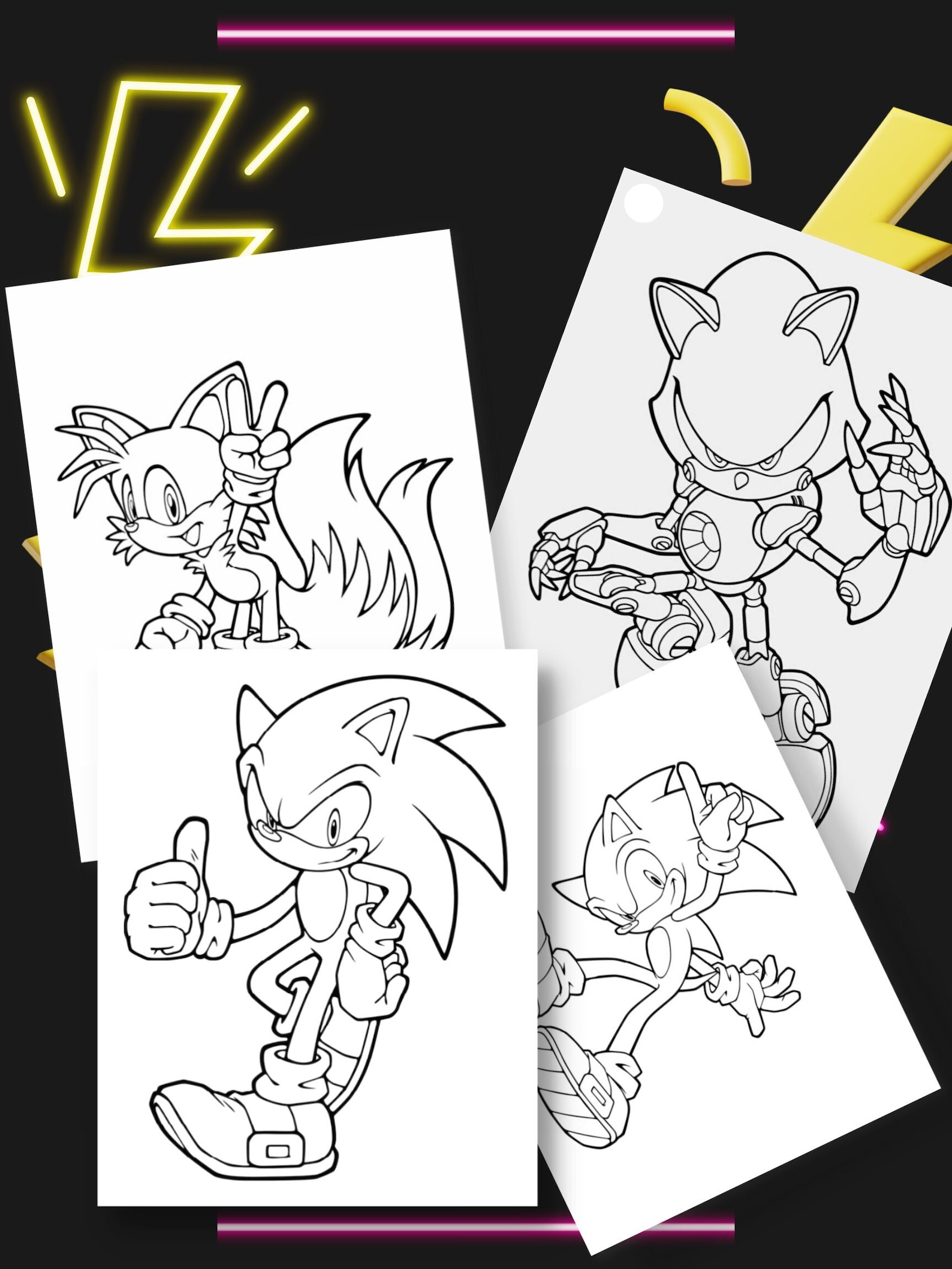 100+ Sonic Coloring Pages - Etsy