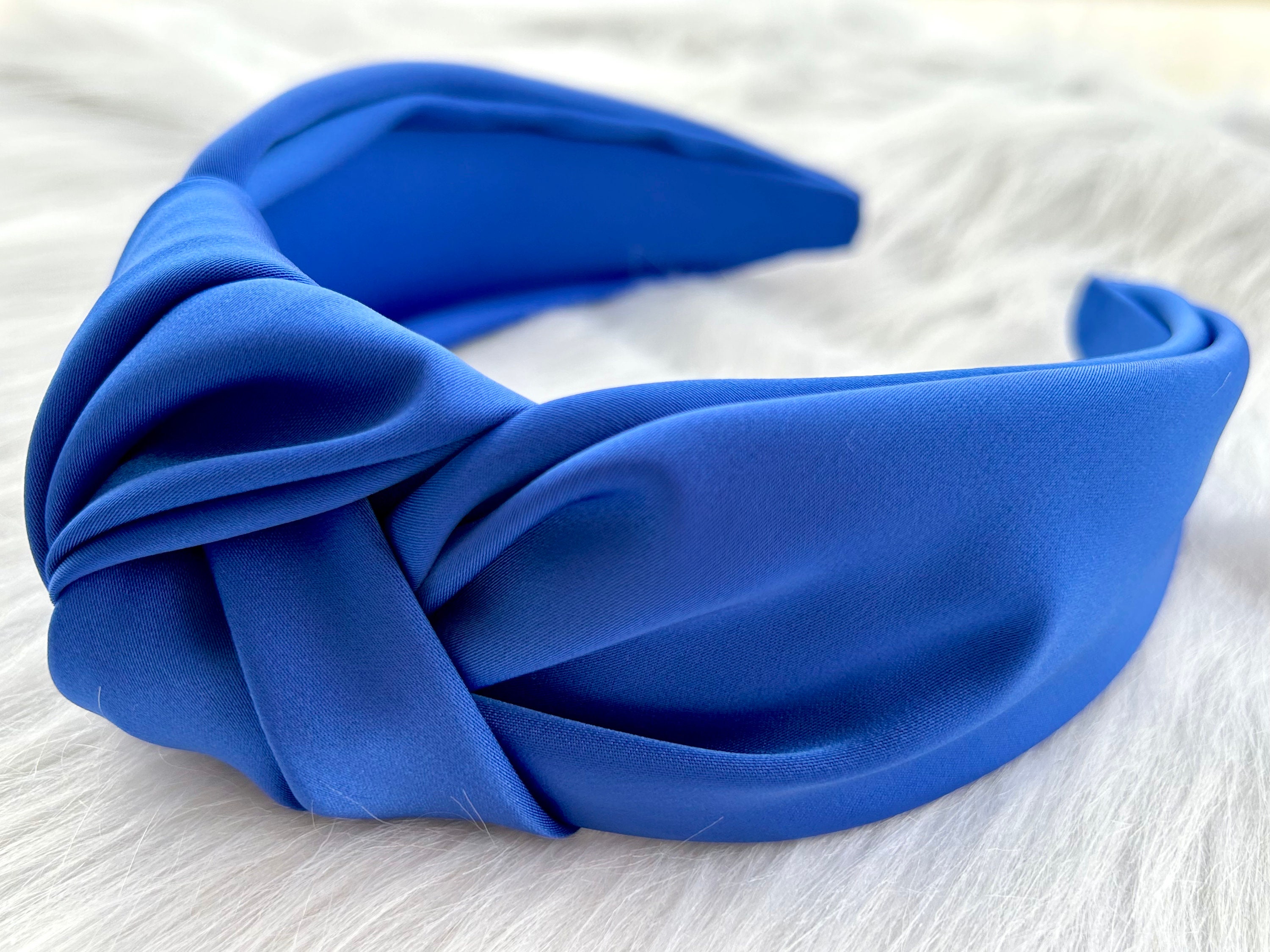 Royal Blue Hair Band, Women Headband，fashion Satin Top Knot Headband ...