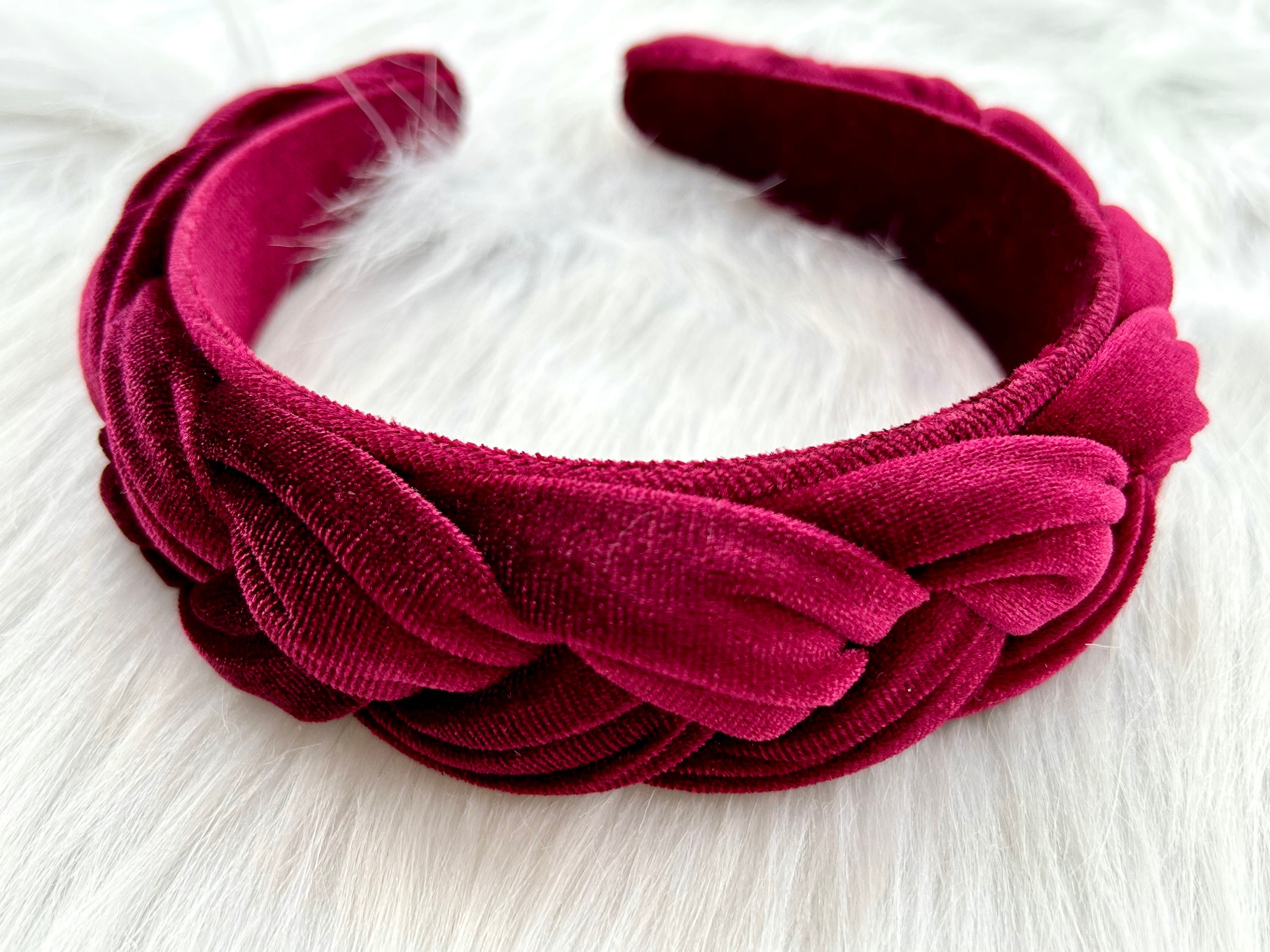 Exquisite Wine Red Hair Band,high-grade Velvet Woven Hair Band,vintage ...