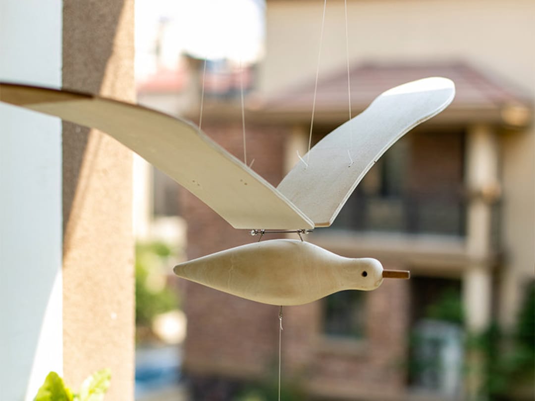 Wooden Hanging Bird Flapping Wings Flying Mobile Hanging - Etsy