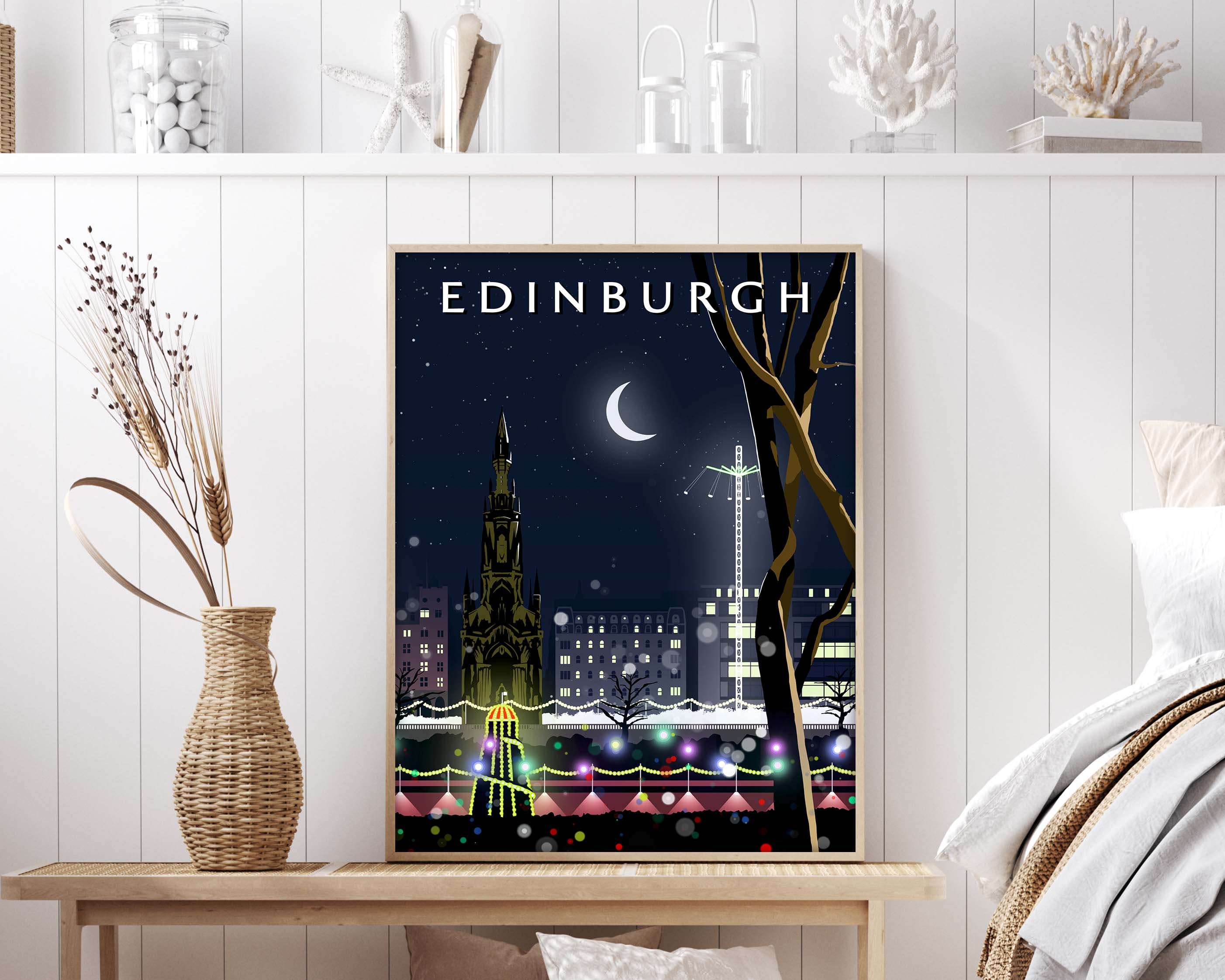 Edinburgh Poster, Scotland Wall Art, Edinburgh Print, Vintage Travel ...