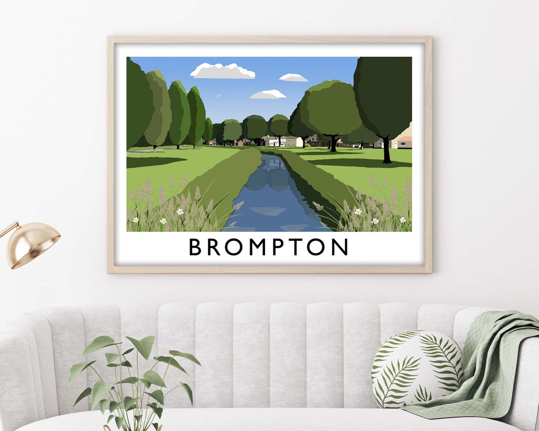 Brompton Vintage Travel Poster, Framed Wall Art Print - Etsy