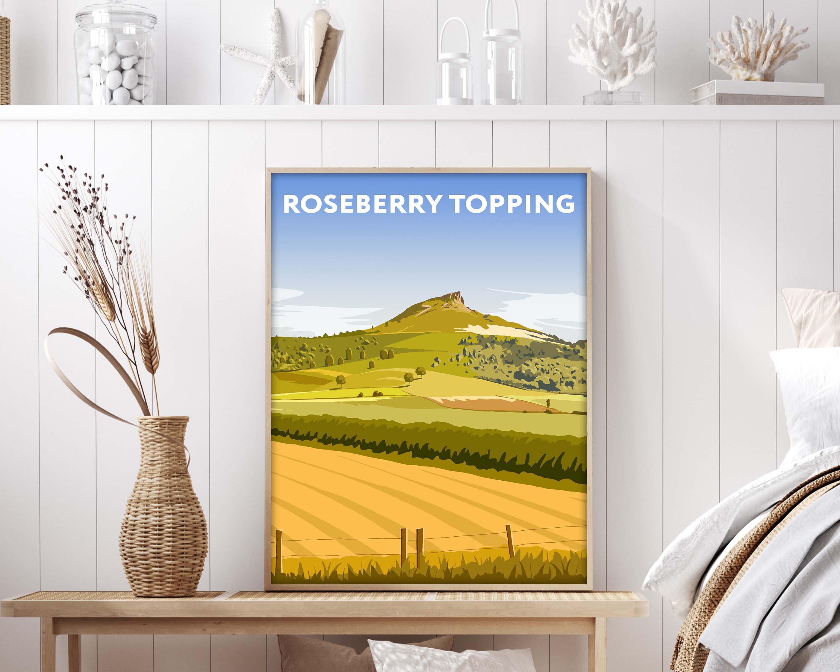 Roseberry Topping Poster Yorkshire Wall Art Roseberry - Etsy