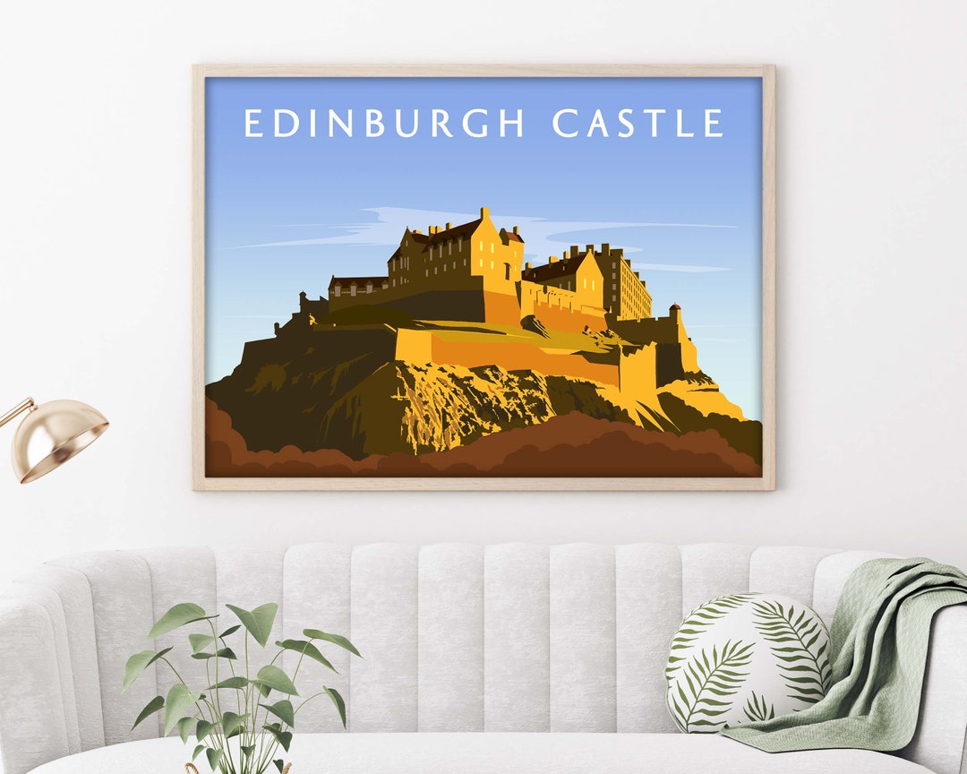 Edinburgh Castle Vintage Travel Poster, Framed Wall Art Print - Etsy