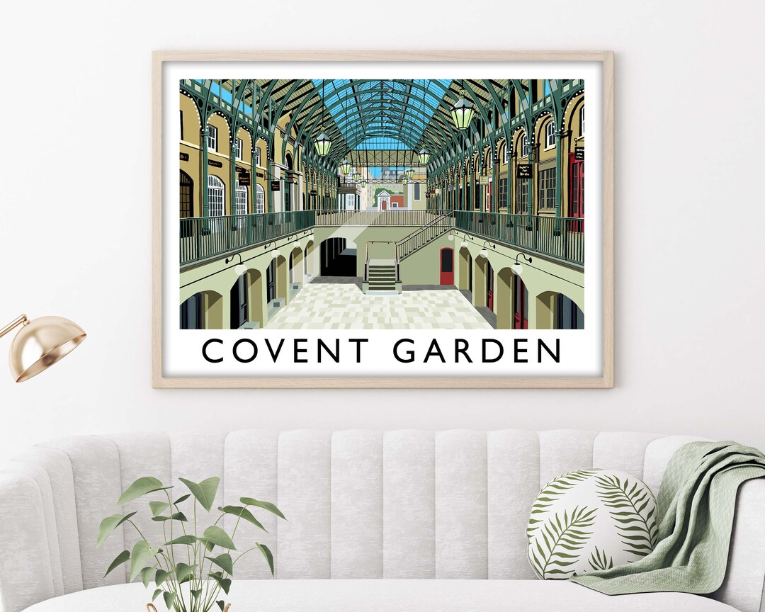 Covent Garden Vintage Travel Poster, Framed Wall Art Print - Etsy