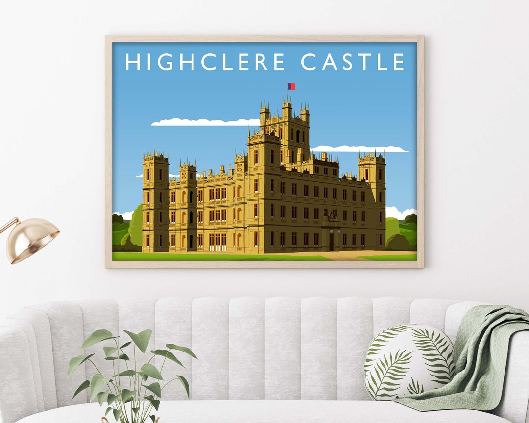 Highclere Castle Vintage Travel Poster, Framed Wall Art Print - Etsy