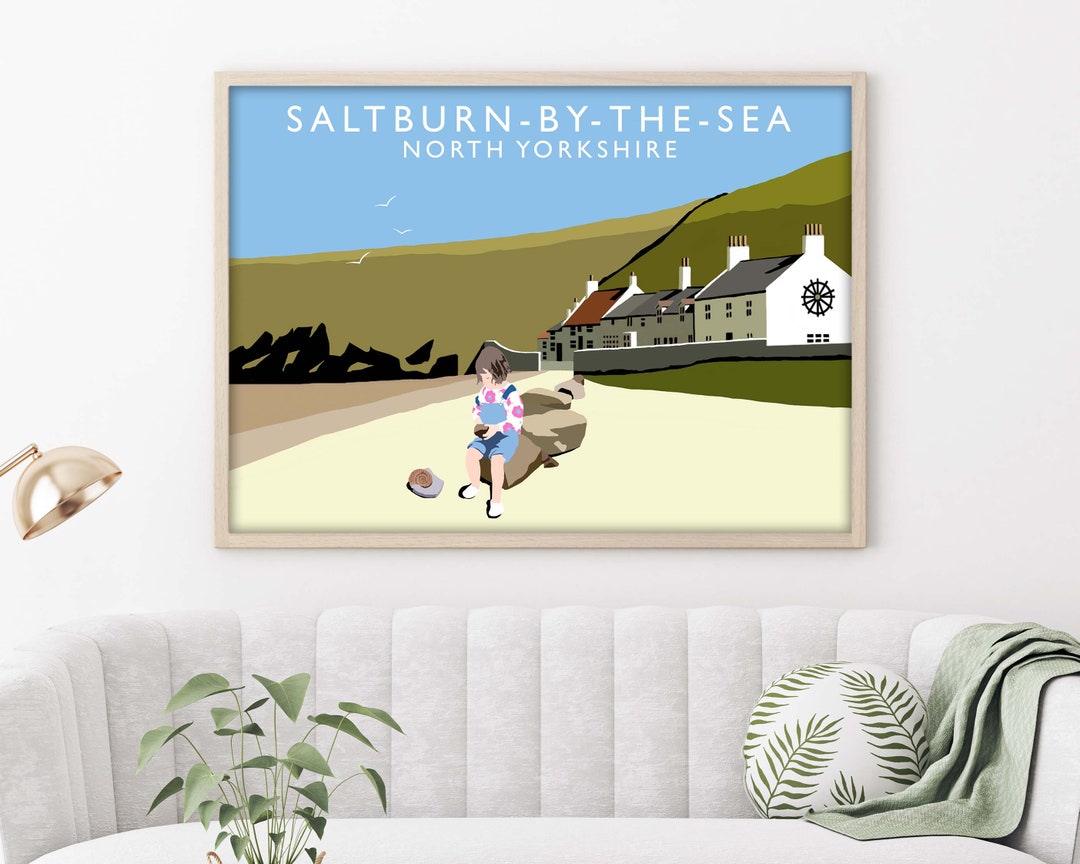 Saltburn-by-the-sea Vintage Travel Poster, Framed Wall Art Print - Etsy