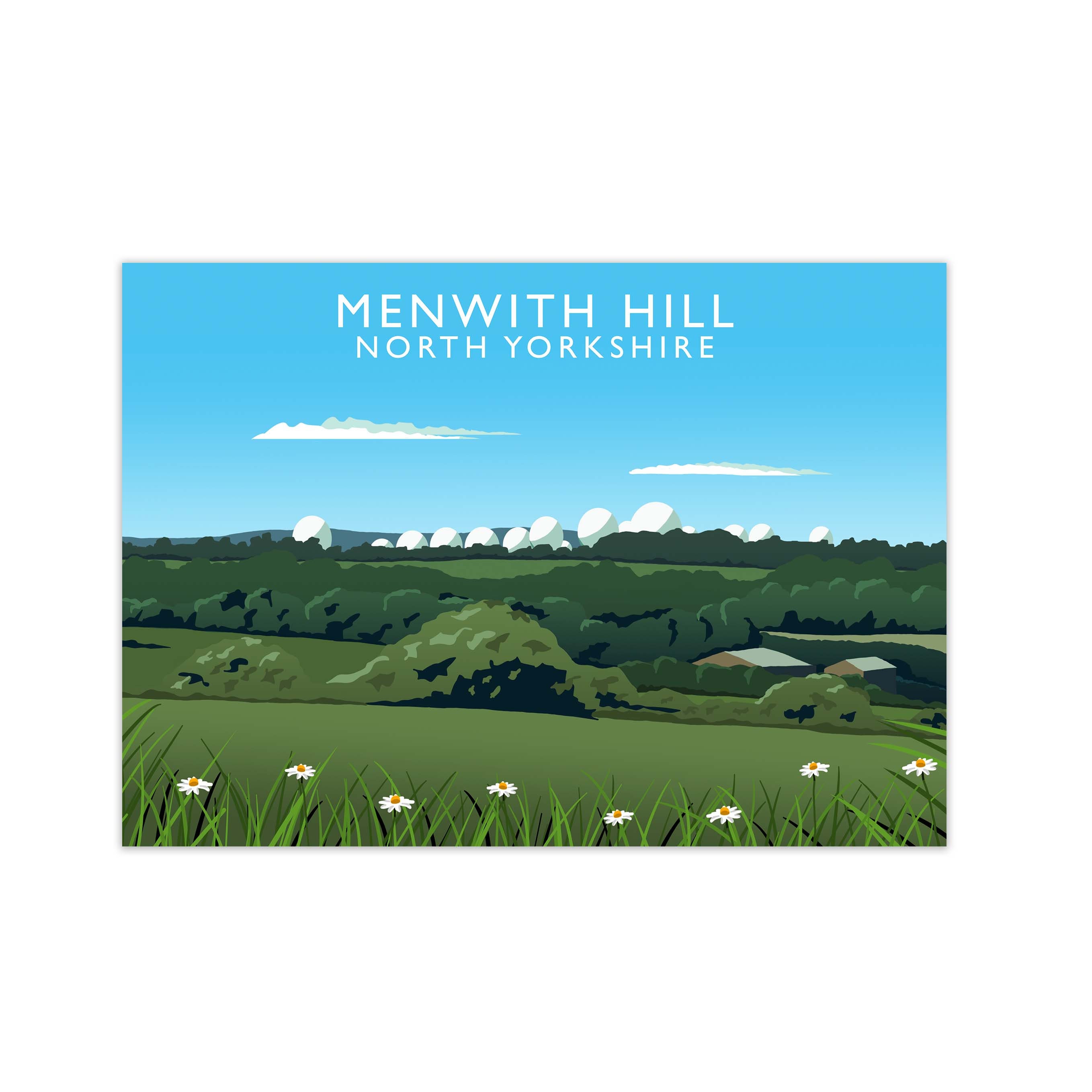 Menwith Hill Vintage Travel Poster, Framed Wall Art Print - Etsy UK