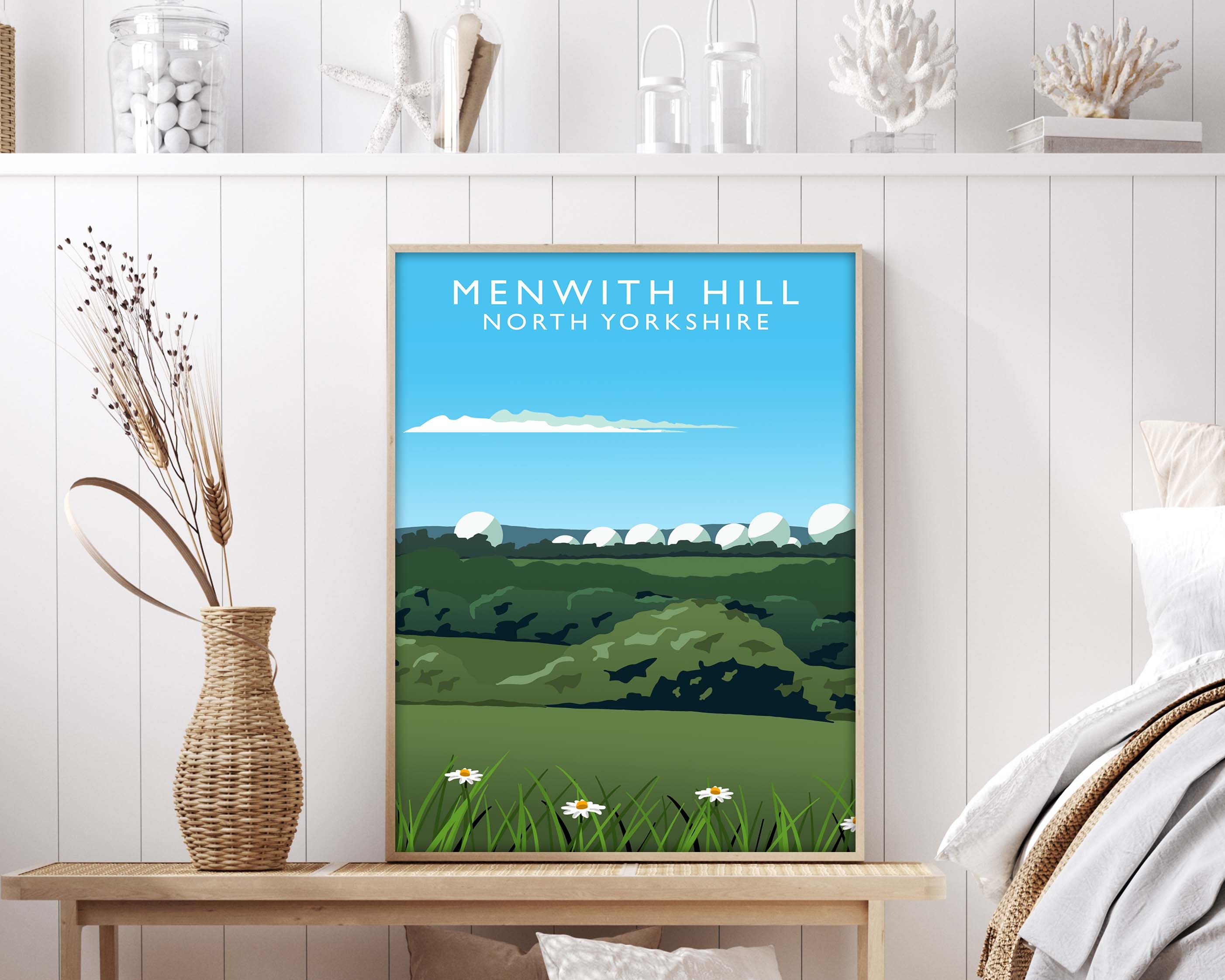 Menwith Hill Vintage Travel Poster, Framed Wall Art Print - Etsy