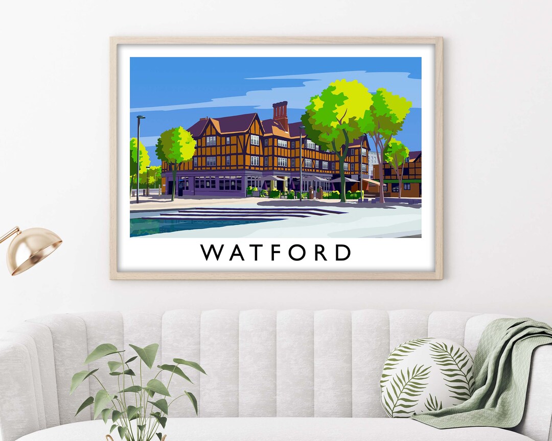 Watford Print, Hertfordshire Reise Poster, Reise Kunst Geschenk ...