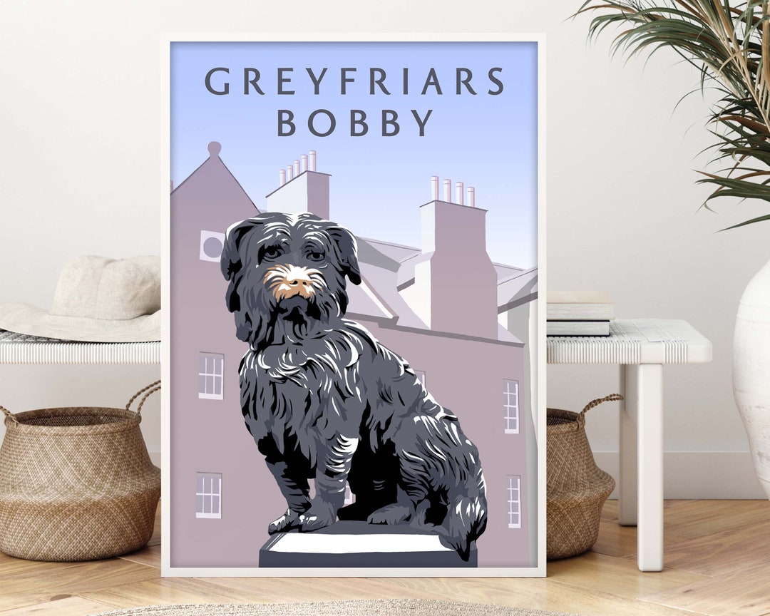 Greyfriars Bobby Travel Poster, Vintage Edinburgh Art Print, Framed ...