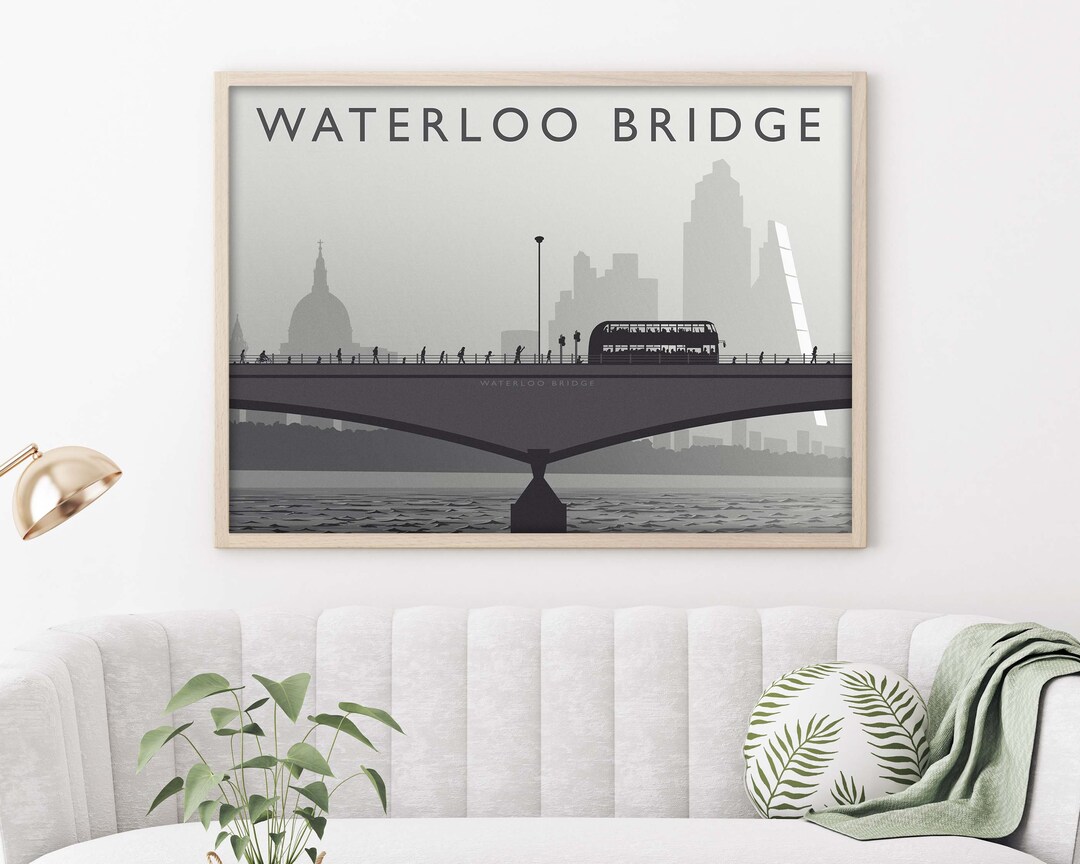 Waterloo Bridge Print London Travel Poster Travel Art Gift - Etsy