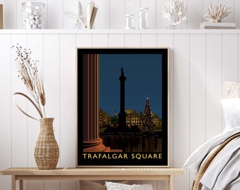 Out and About in London Trafalgar Square A2 Art Print - Etsy