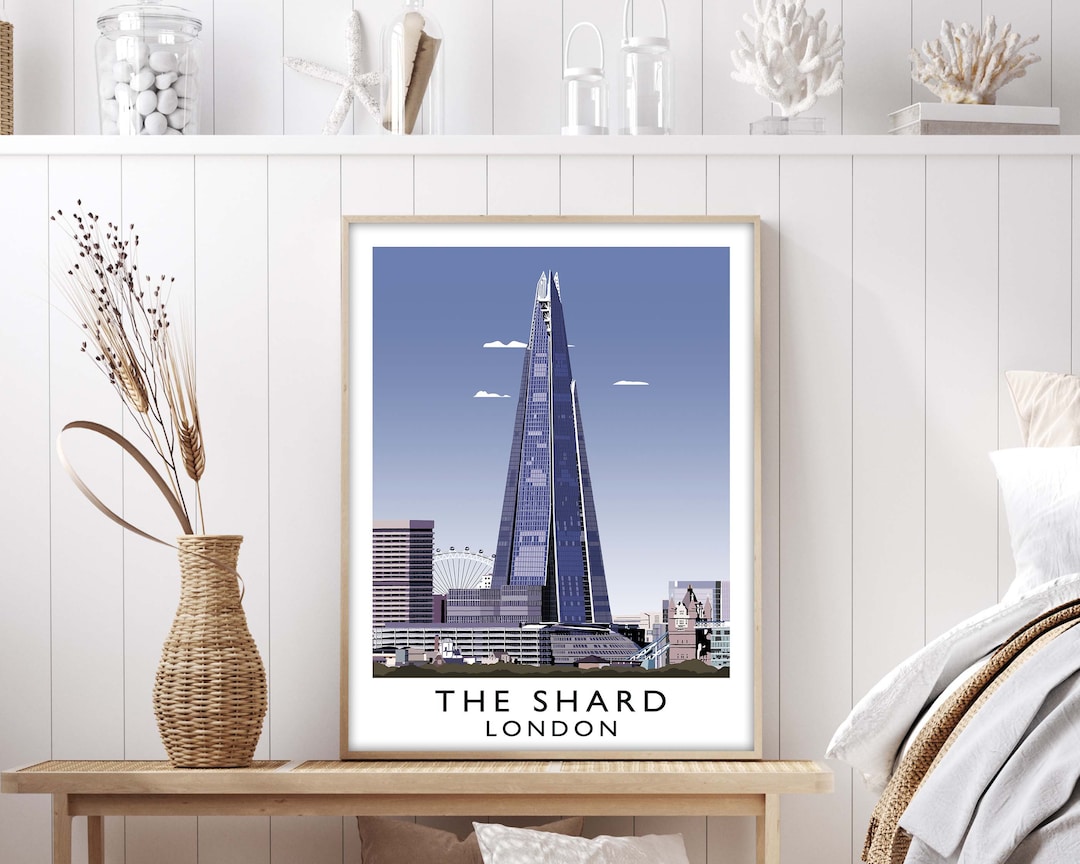 The Shard Vintage Travel Poster Framed Wall Art Print - Etsy