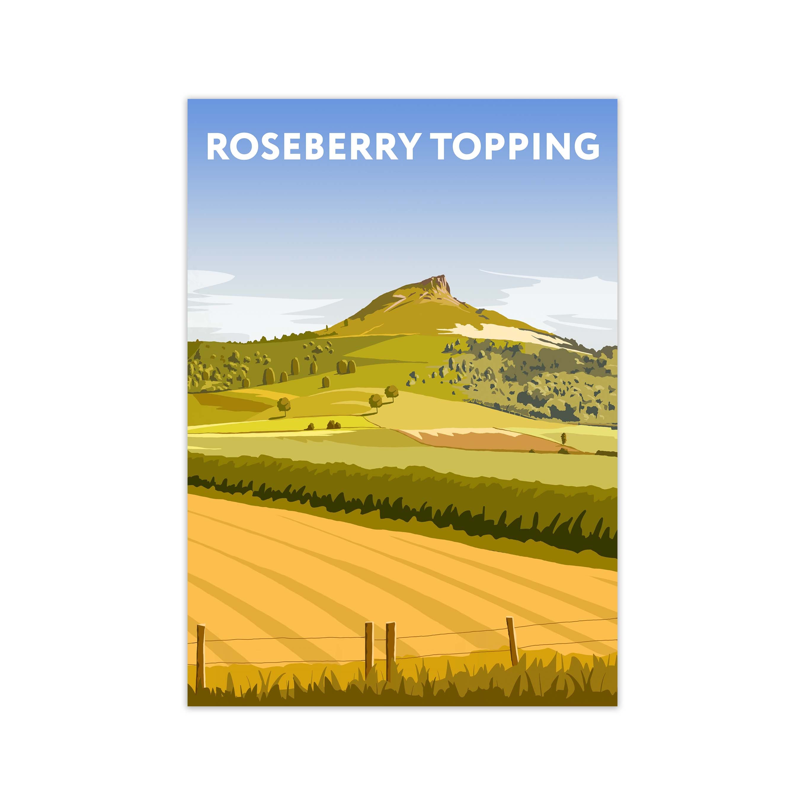 Roseberry Topping Poster Yorkshire Wall Art Roseberry - Etsy