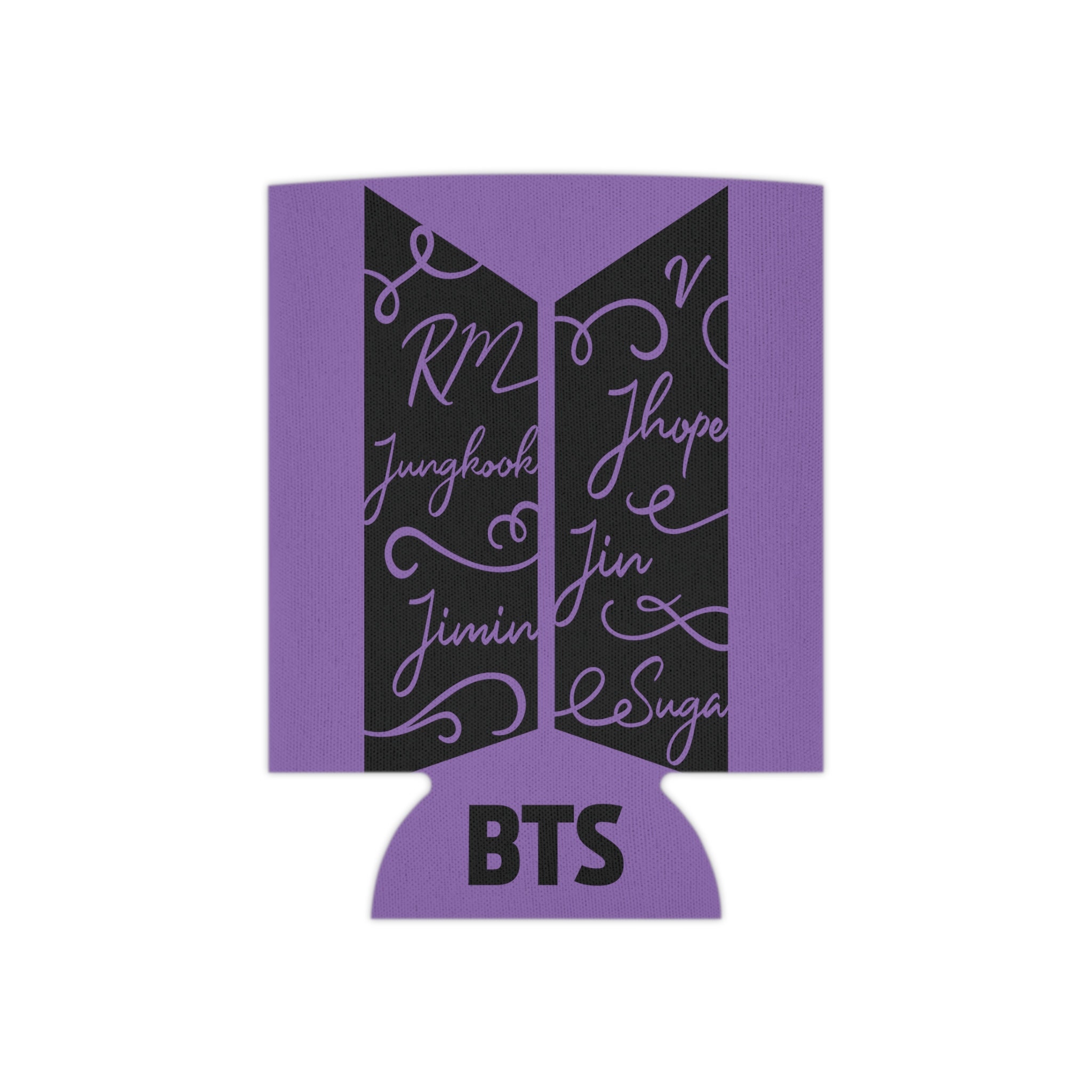BTS Logo With Members Names Can Cooler - Etsy