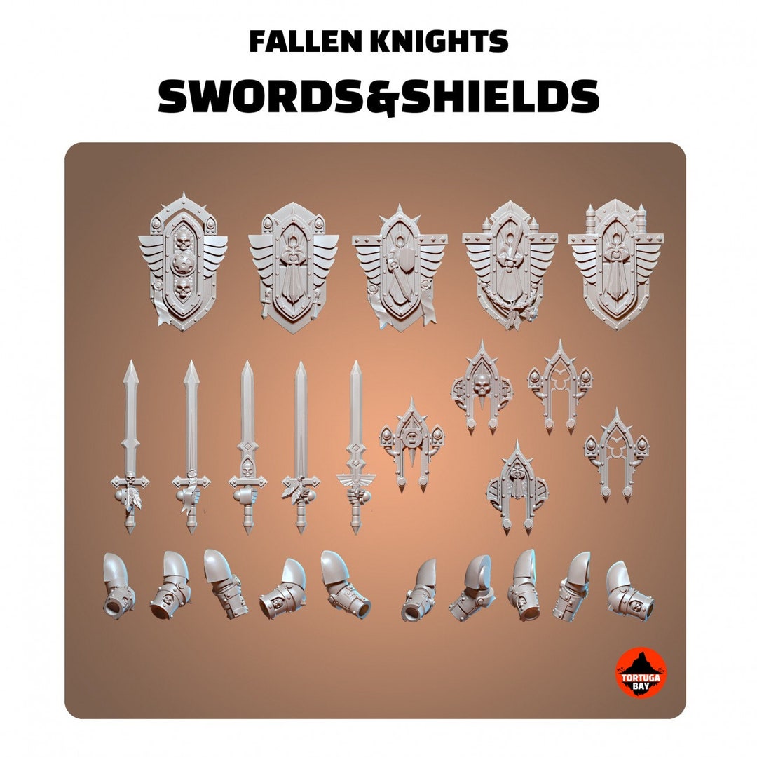 Fallen Knight Swords & Shields V1 Conversion X10 Tortuga Bay - Etsy