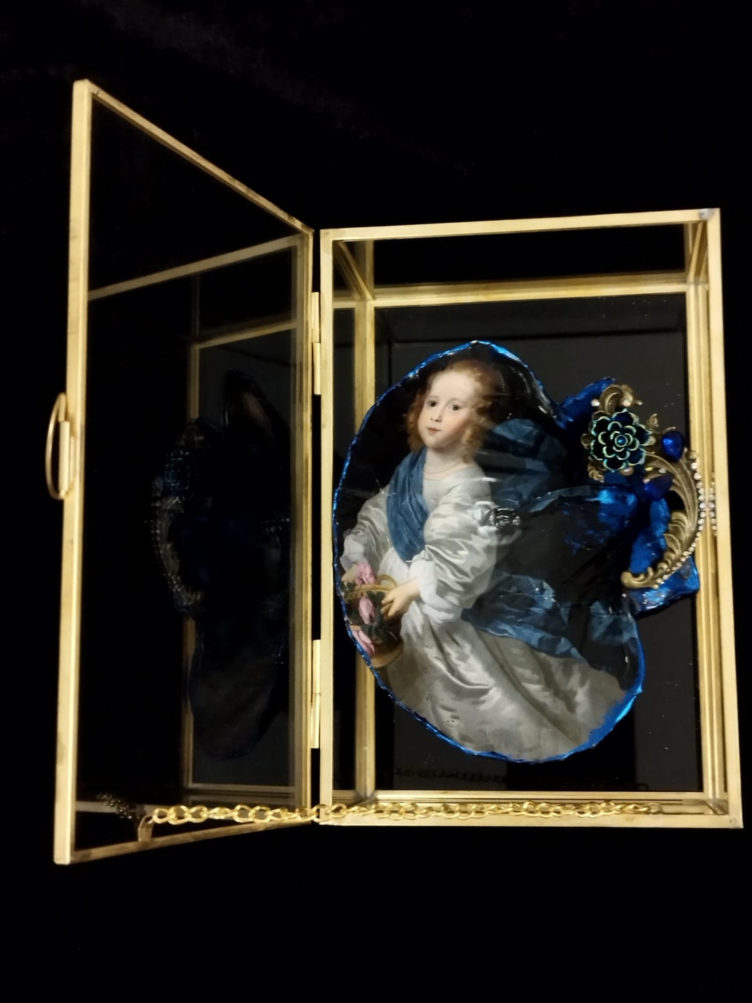 Hand Painted Saint Jacques Shell Jewelry Dish, Shell Art Ring Tray ...